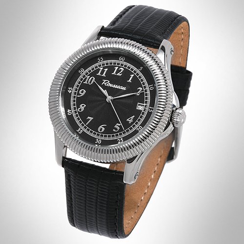 ROUSSEAU MUSE MENS 20J AUTOMATIC LUXURY WATCH NEW LEATHER STRAP