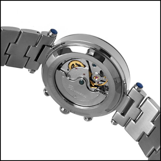 ROUSSEAU ALLEGRETTO MENS 22J AUTOMATIC WATCH NEW BLUE FACE & STAINLESS ...