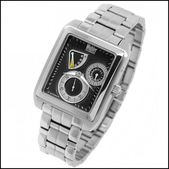WOHLER SCHUBERT MENS 28 JEWEL AUTOMATIC STAINLESS STEEL BRACELET WATCH NEW