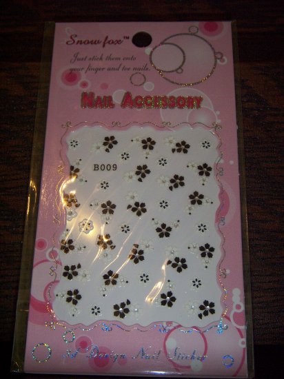 35 Snow Fox 3d Designer Finger Toe Nail Manicure Art Stickers Black ...