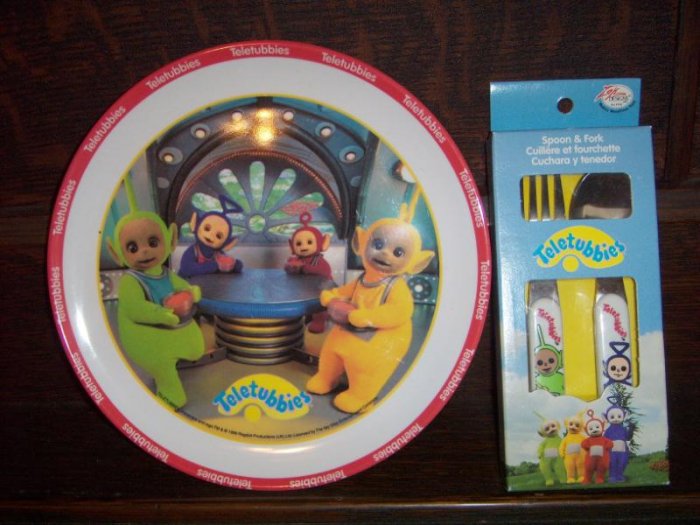 Teletubbies 1998 Ragdoll Productions Zak Designs Plate Fork Spoon ...