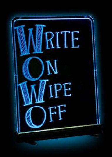 Glowrite LED Illuminated Write-On Wipe-Off Sign Small