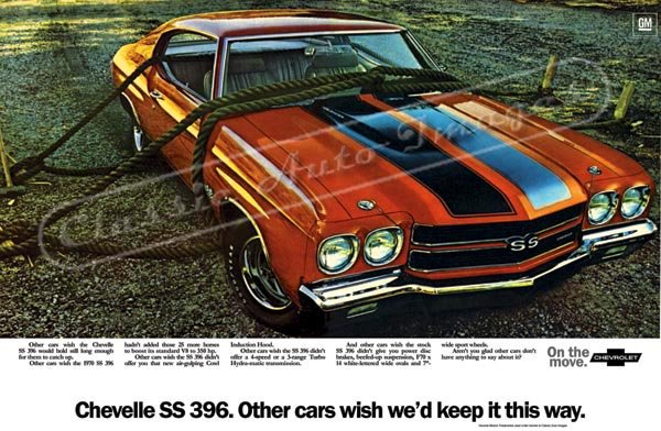 1970 Chevelle SS Ad Digitized & Re-mastered Poster Print "Wish We'd ...