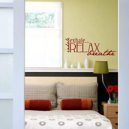 Inhale Exhale Relax Breathe Wall Words Design Decal You Choose Color ...
