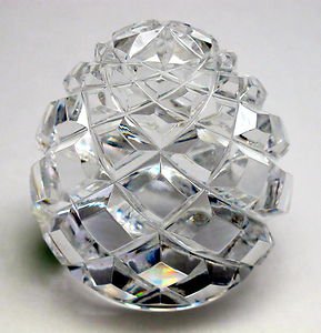 Hand cut Glass paperweight 32 % lead crystal by Heritage Waterford Ireland