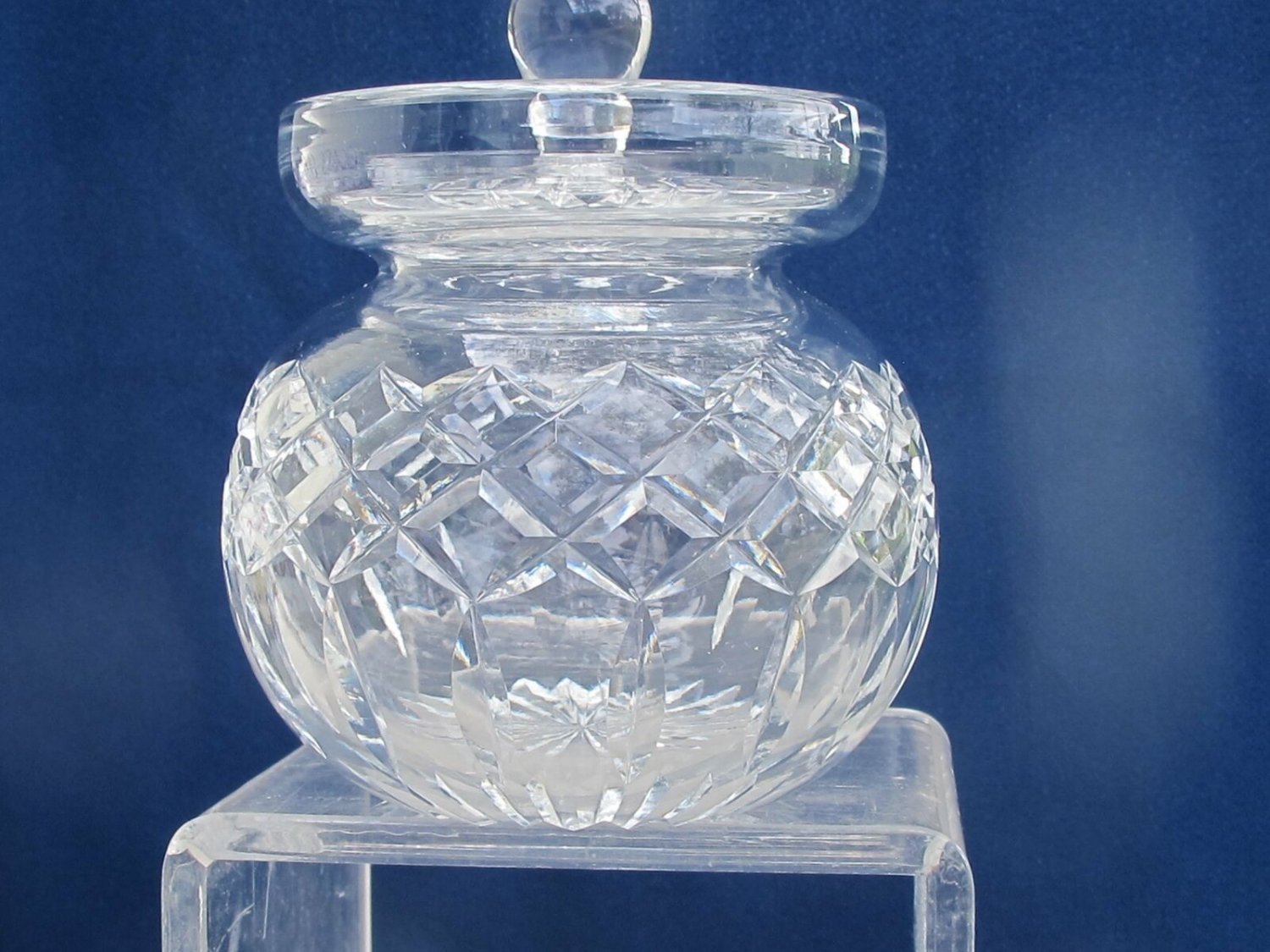 Signed Webb crystal Cut Glass jar