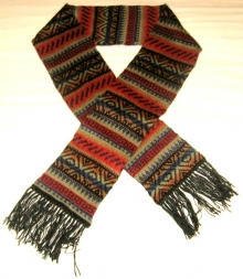 Ethnical peru scarf, made of alpacawool, 63x9.3 Inches