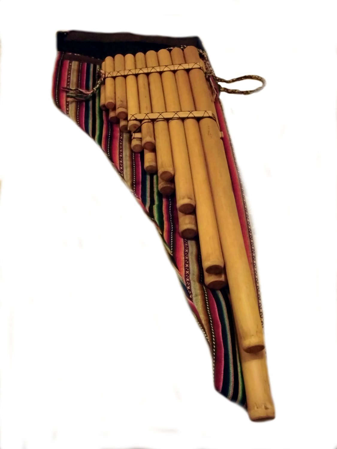 Big Toyo concert panpipes, bamboo, 90 cm tall, original Peruvian instrument
