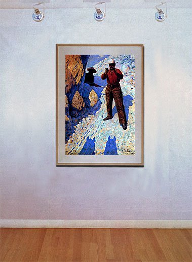 "The Hold Up" BIG Cowboy Art Print by W.R. Leigh