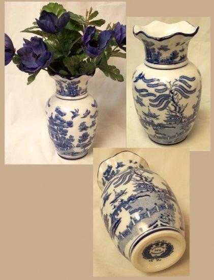 BLUE WILLOW Ceramic Floral Vase - 194-974000