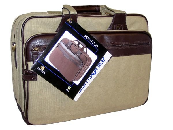 Samsonite Tan Canvas Portfolio Laptop Case