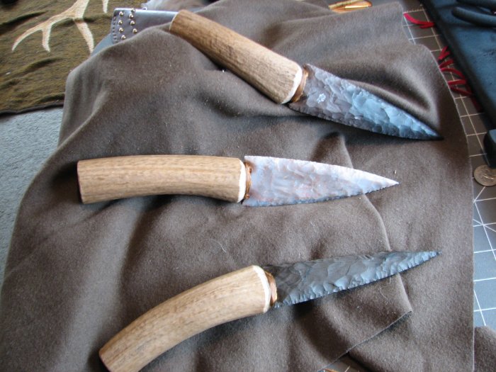 Antler & Stone Knapped Knife