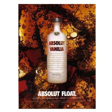 ABSOLUT FLOAT Vodka Magazine Ad
