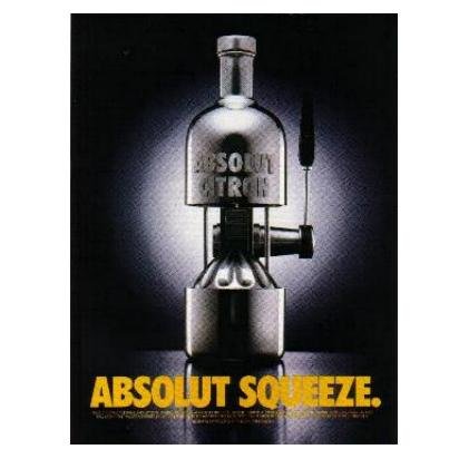 ABSOLUT SQUEEZE Vodka Magazine Ad CITRON