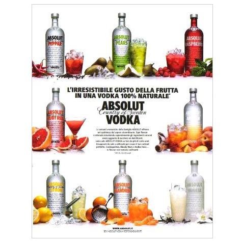 ABSOLUT VODKA Italian Language Magazine Ad