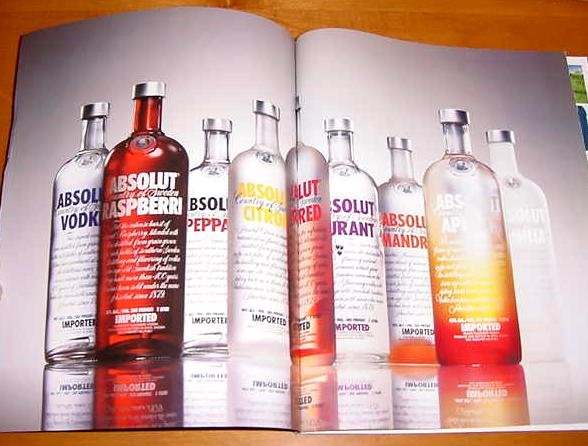 ABSOLUT VODKA Magazine Ad 9 Bottles 9 Flavors No Headline 2009 2 PAGES