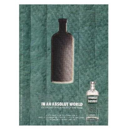 IN AN ABSOLUT WORLD Vodka Magazine Ad EVERYONE GETS A PIECE OF THE WALL