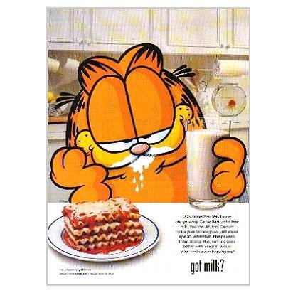 GARFIELD got milk? Milk Mustache Magazine Ad © 1998