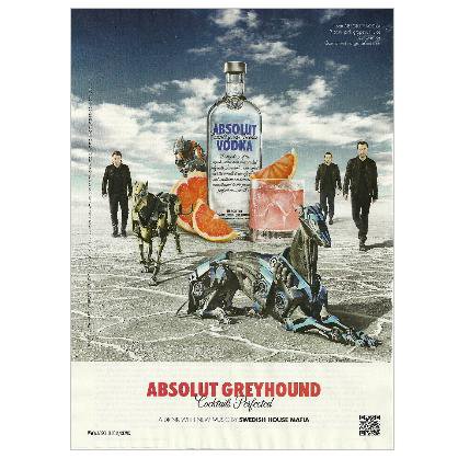 ABSOLUT GREYHOUND Vodka Magazine Ad Swedish House Mafia