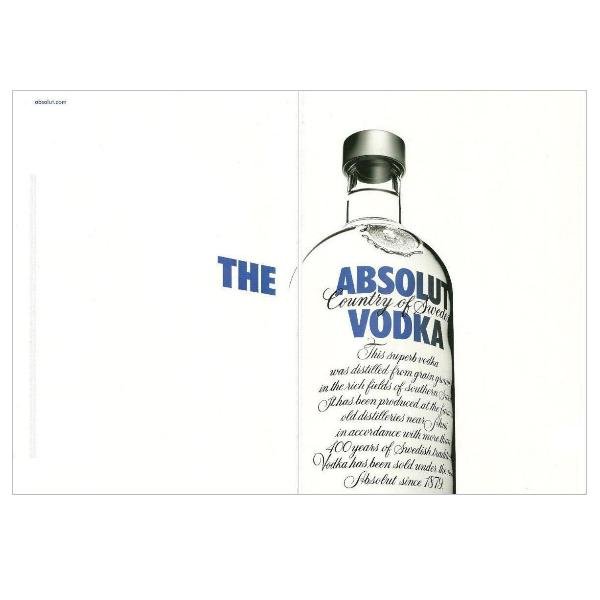 THE ABSOLUT VODKA Magazine Ad WHITE BACKGROUND 2 Pages