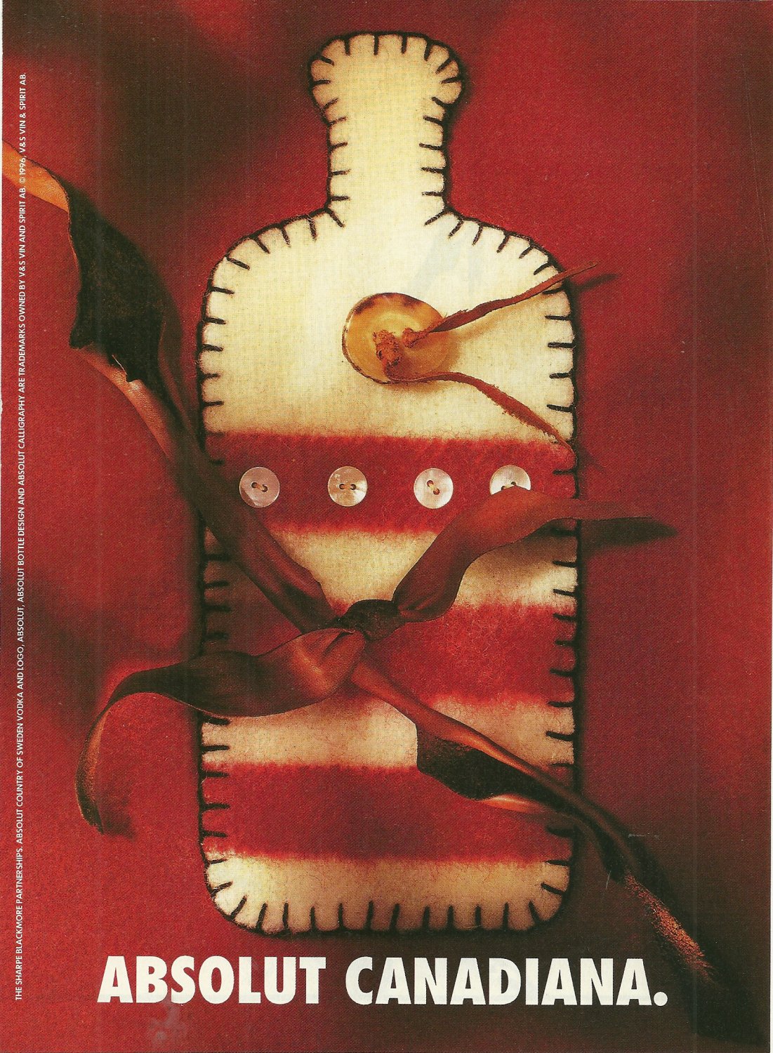 ABSOLUT CANADIANA Canadian Vodka Magazine Ad VERY RARE!