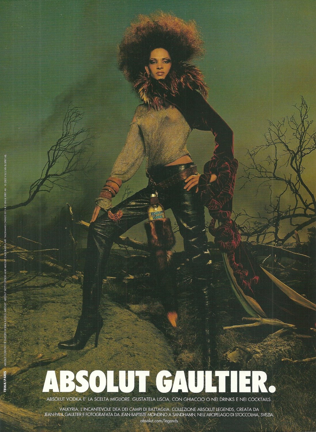 ABSOLUT GAULTIER (Valkyria Version) Vodka Magazine Ad by Jean-Paul Gaultier