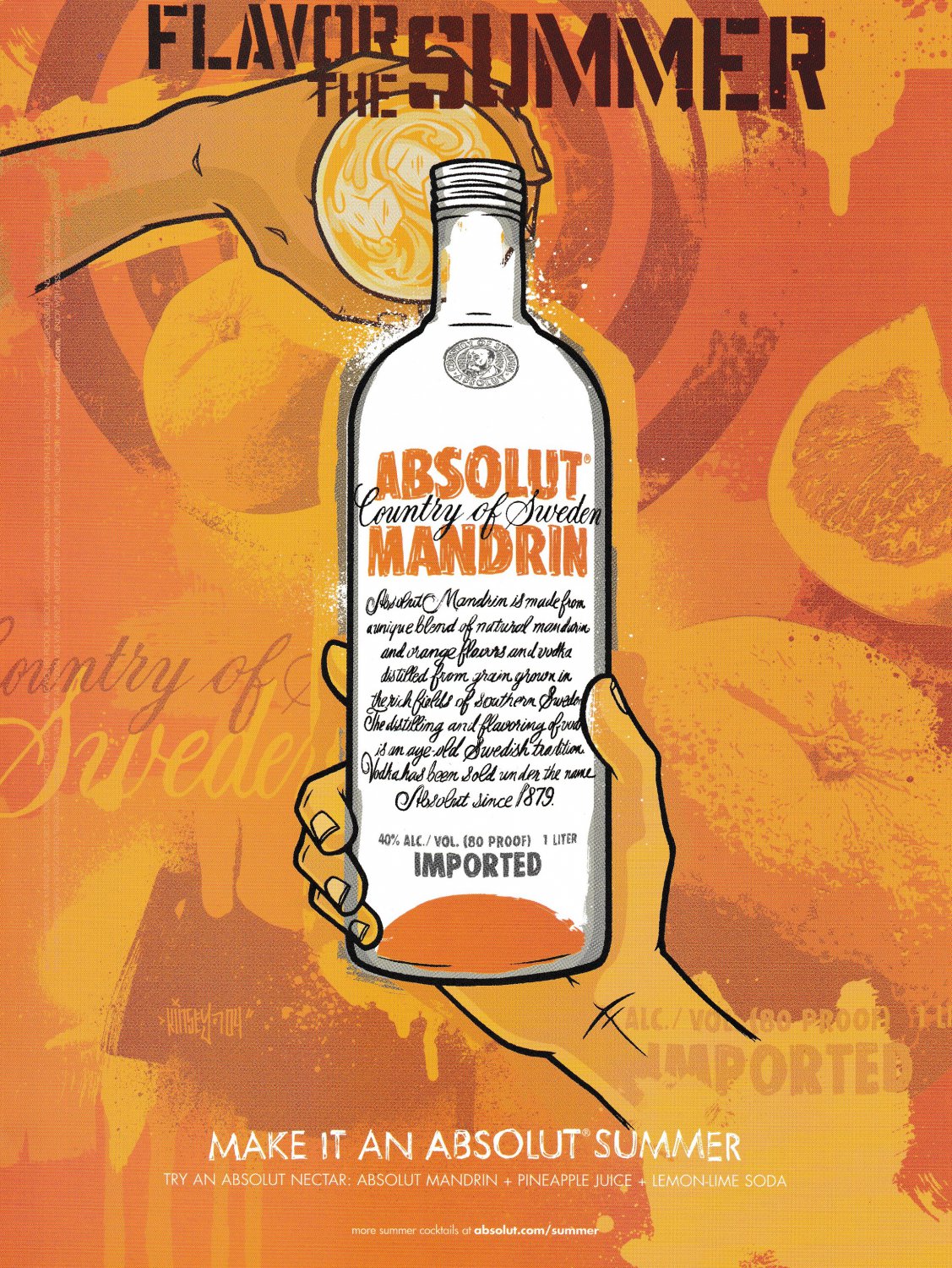 MAKE IT AN ABSOLUT SUMMER Vodka Magazine Ad MANDRIN
