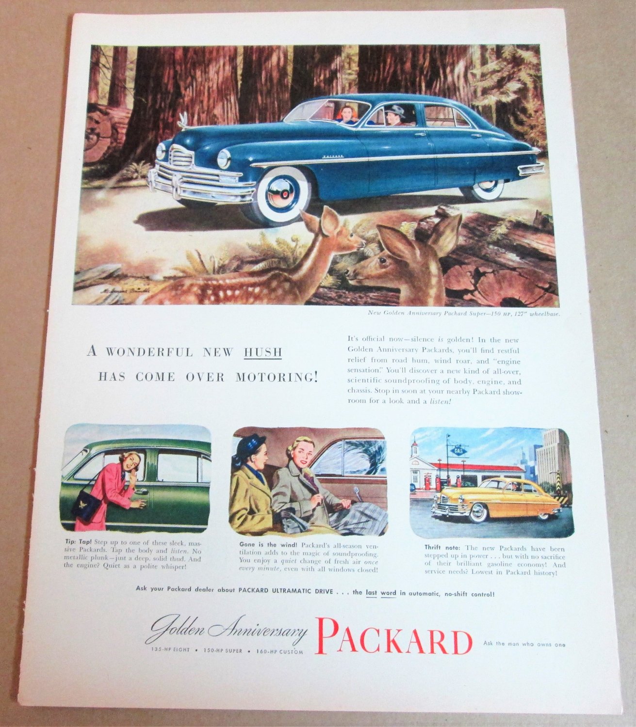 1949 GOLDEN ANNIVERSARY PACKARD 4-DOOR SEDAN Magazine Ad Advertisement