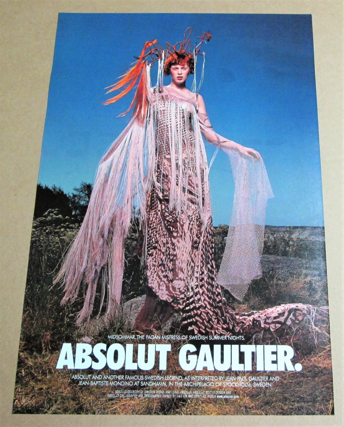 ABSOLUT GAULTIER (MIDSOMMAR VERSION) Large-Size Vodka Magazine Ad