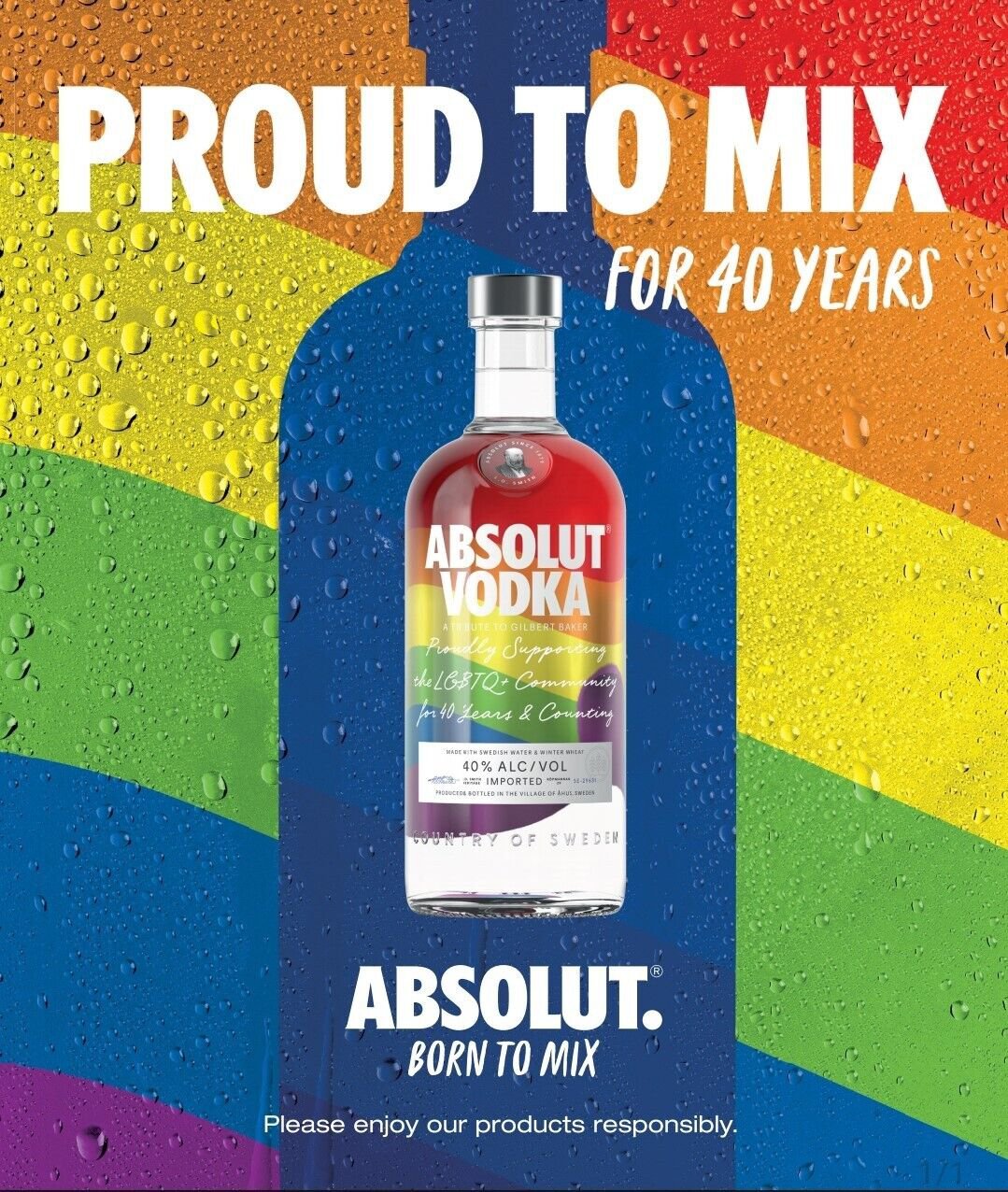 PROUD TO MIX FOR 40 YEARS Absolut Vodka Magazine Ad 2023 Canadian