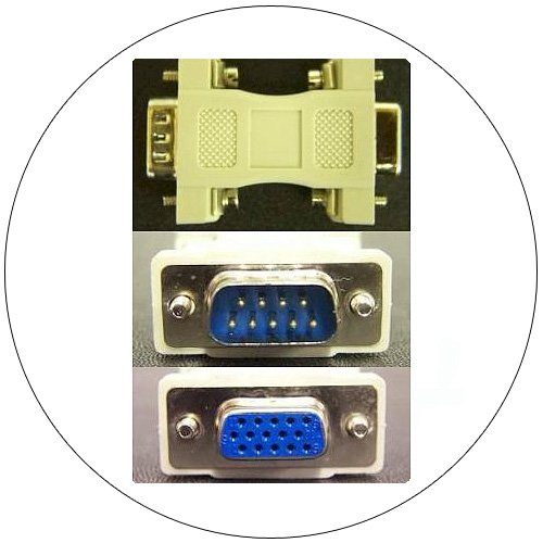 Video Adapter - 15-Pin Female / 9-Pin Male (EGA/CGA/Monochrome Monitor ...