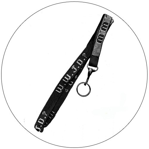 WWJD Key / Neck Lanyard Chains BLACK- 3/4" x 20"