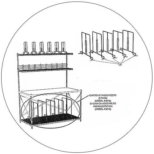 Carton Stand Dividers (5-Pack) for Wire Packing Station - Safco - Model ...