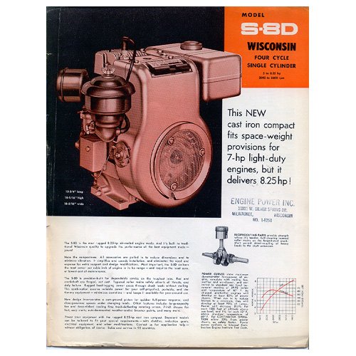 Original Wisconsin Engines Promotional Brochure S-8D Engines No. S-312A ...