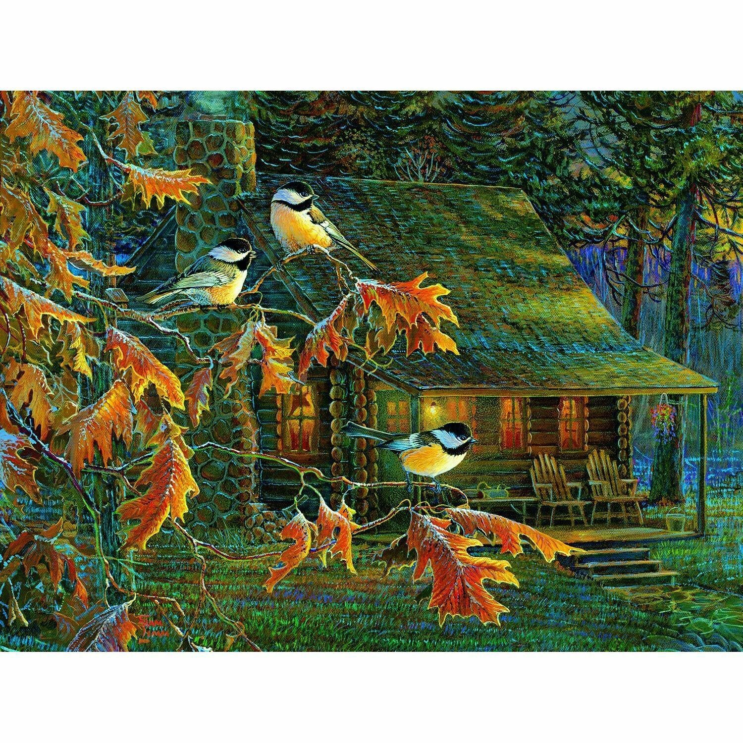 Cabin Chickadees 500 Piece Jigsaw Puzzle by SunsOut