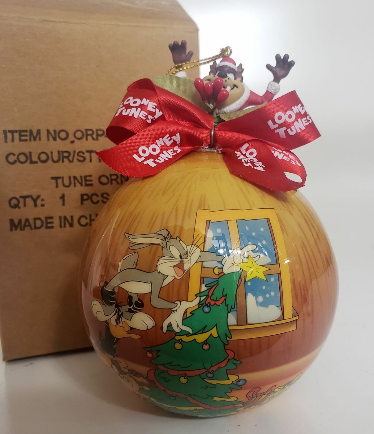 Looney Tunes Collectible Ball Ornament - Jack n' The Box Taz Santa