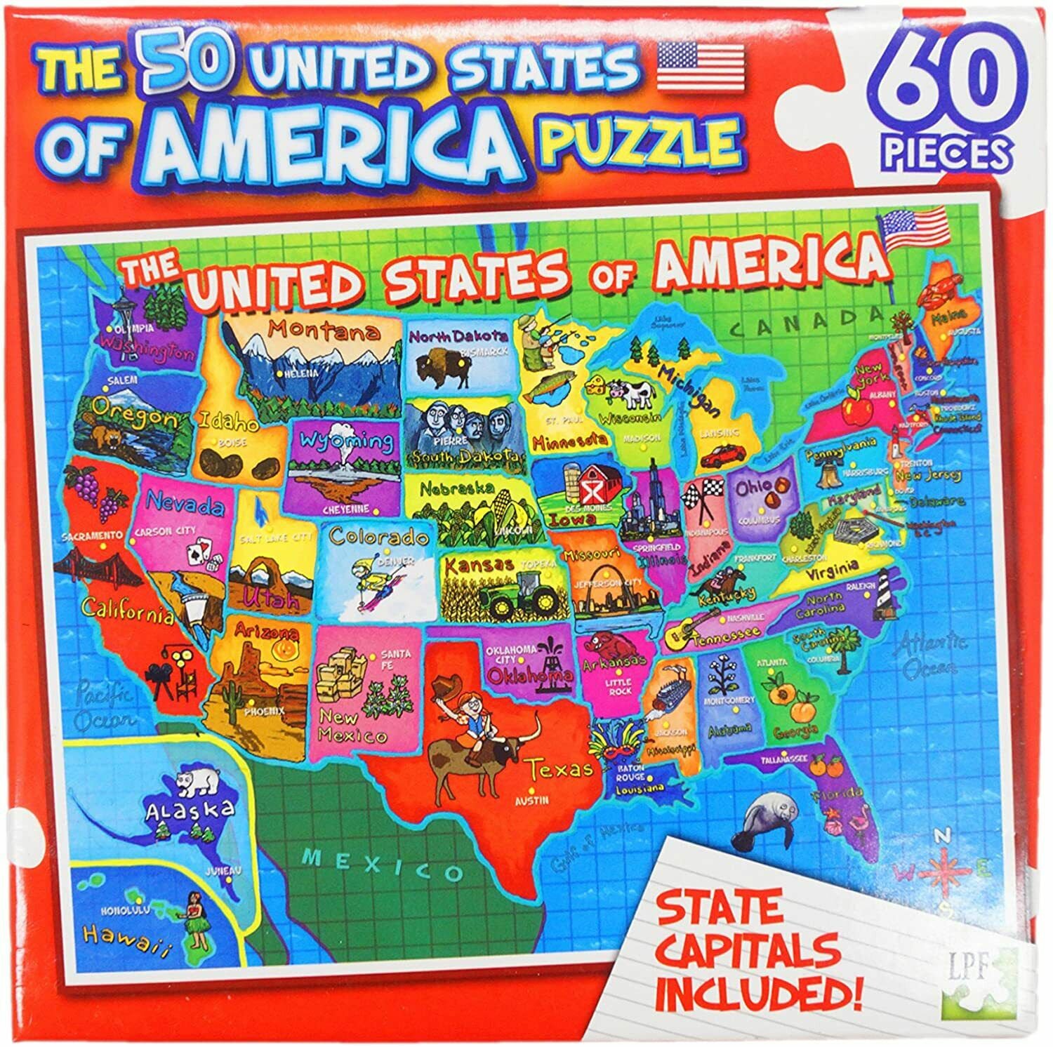 The 50 United States of America Map Puzzle