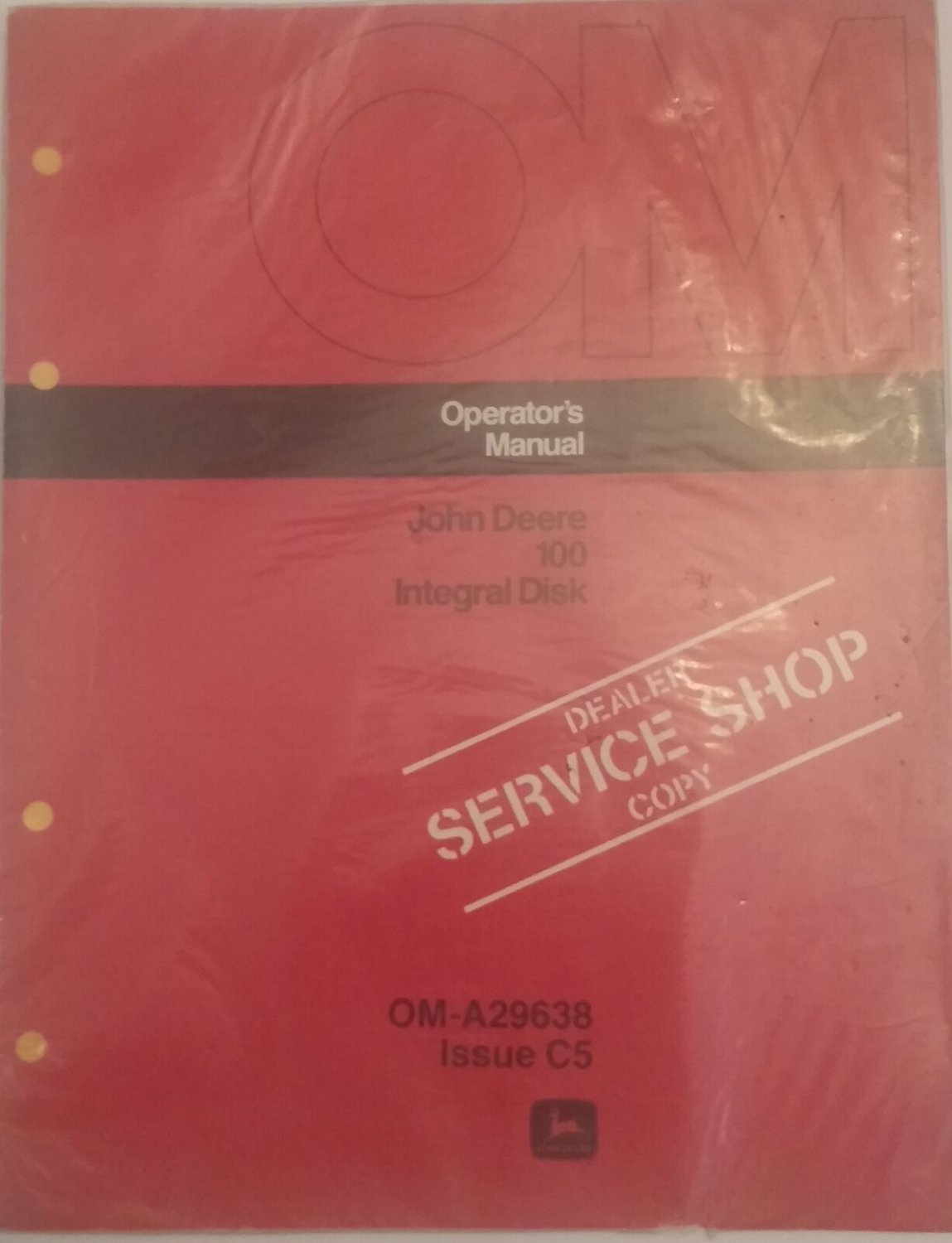 John Deere 100 Integral Disk Operator's Manual OMA29638