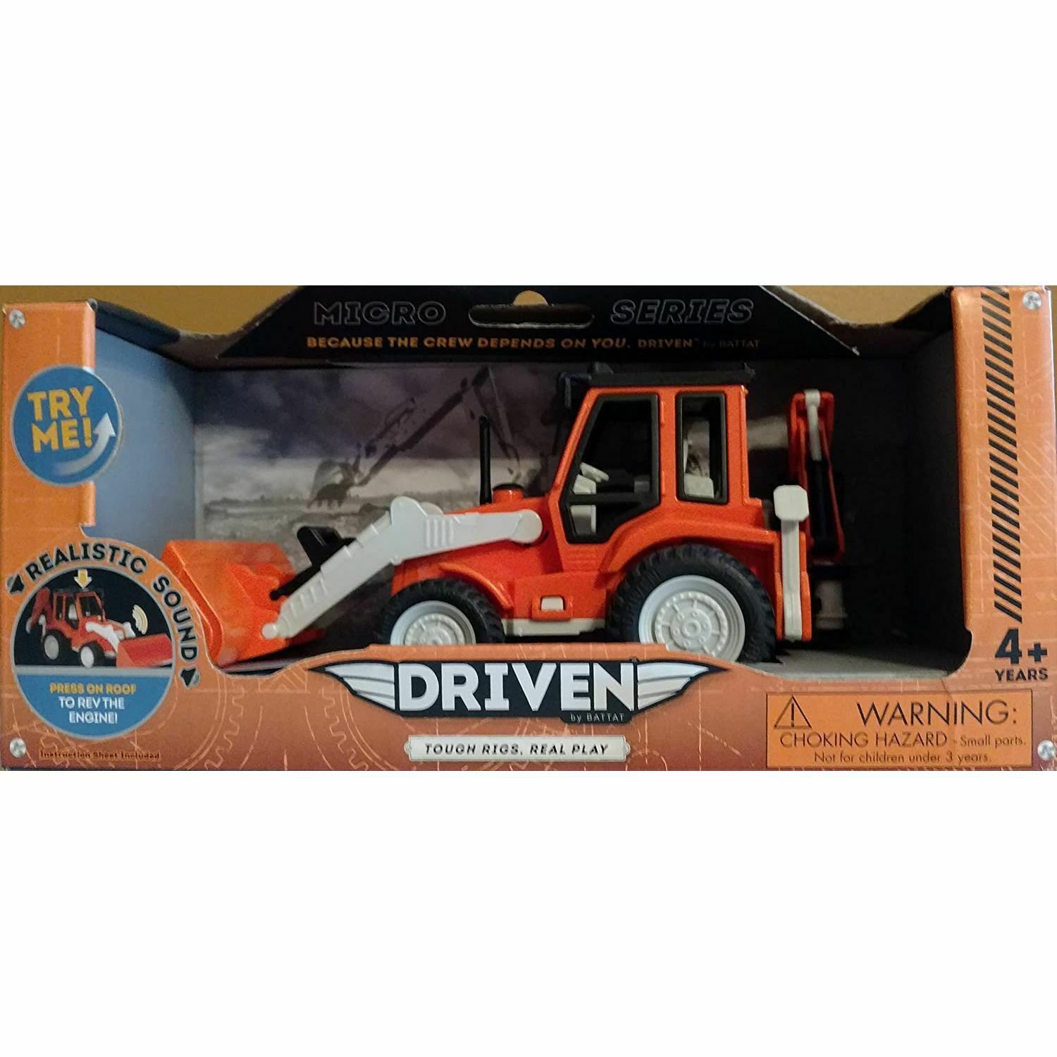 Backhoe Loader Construction Vehicle Toy Car Lights Sounds Micro Series ...