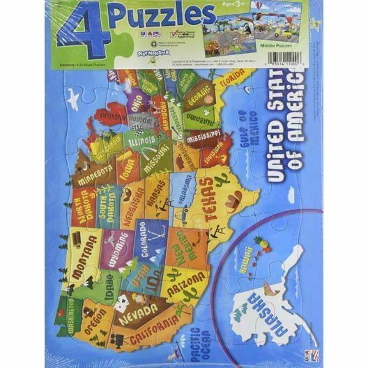 Patch 4-Pack Picture Puzzles - States/Animals/Pirates/Transportation