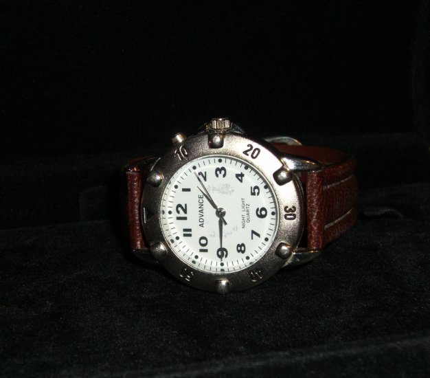 Advance Mens Leather Band Wrist watch Night Light Quartz