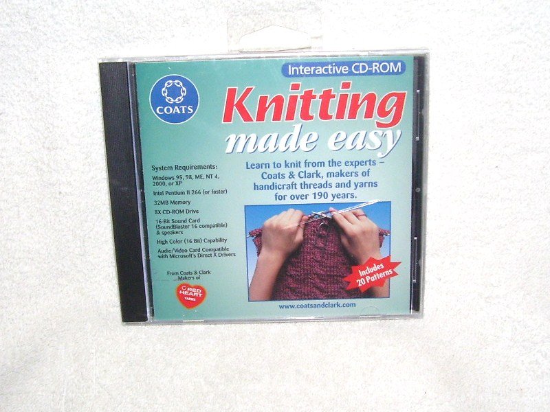 KNITTING MADE EASY Interactive CD-ROM for PC NEW! 2002
