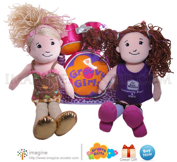 Groovy Girls Lot with 2 Dolls Reese and Gwen Plus Drum Set Soft Plush ...