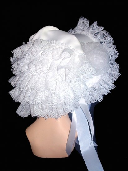 Beautirul White Lacy Southern Belle Sissy Bonnet