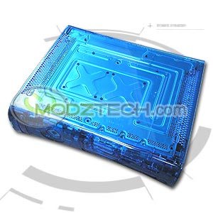 XBOX 360 CLEAR BLUE MOD CASE GHOST SHELL w/ LED LIGHTS & TOOL KIT