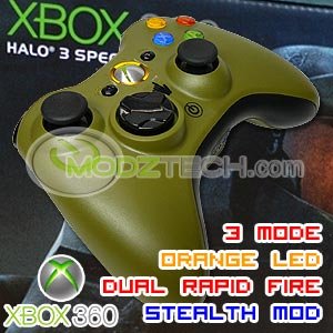 XBOX 360 Rapid Fire Turbo Stealth Modded HALO 3 Limited Edition ...