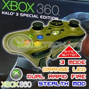 XBOX 360 Rapid Fire Turbo Stealth Modded HALO 3 Limited Edition ...