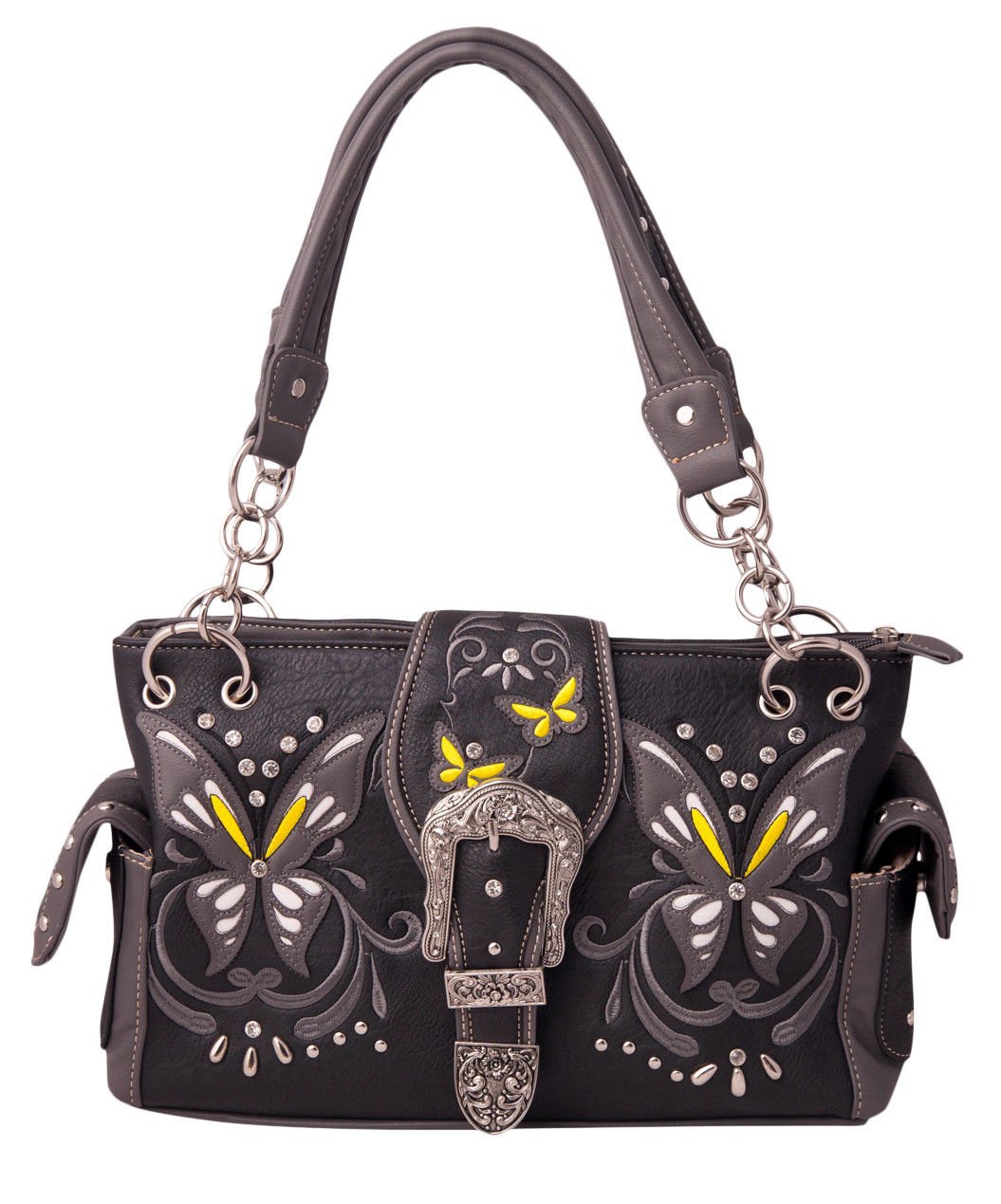 Western Buckle Butterfly Rhinestone Concealed Carry Handbag Bag Purse ...