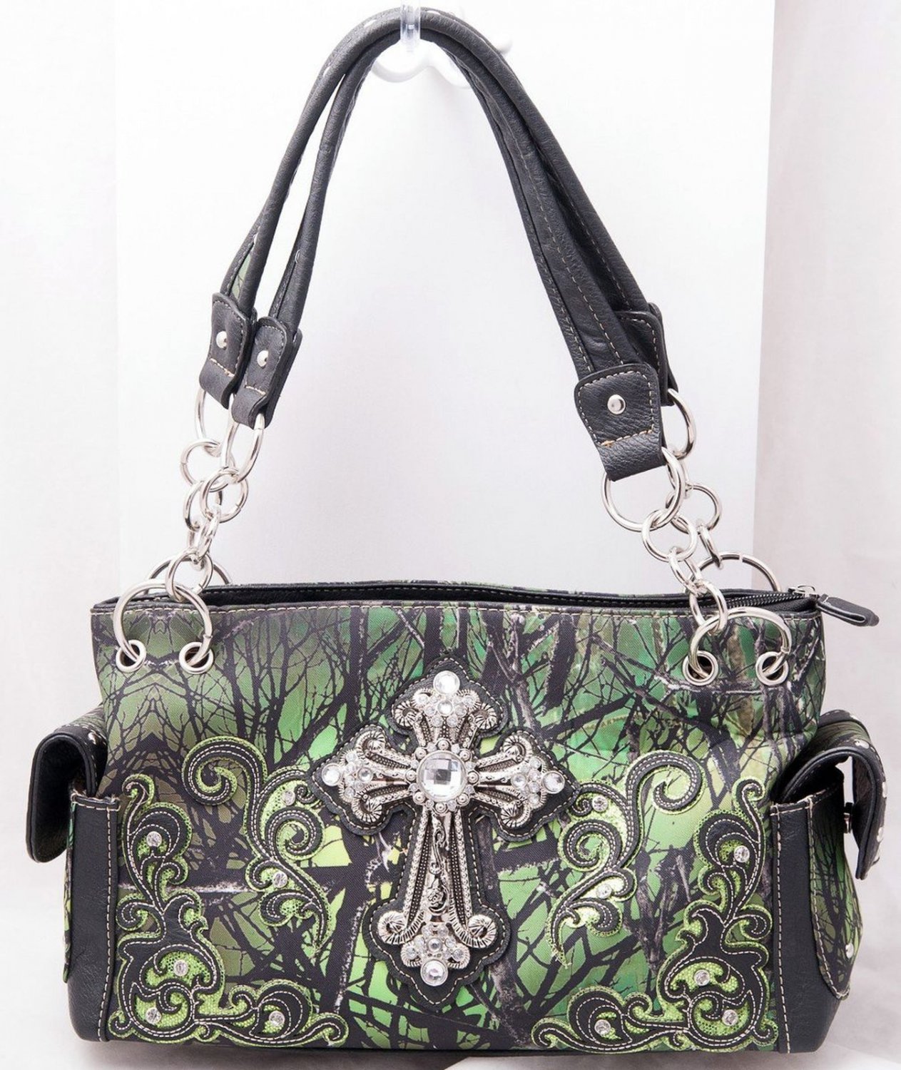 Camo Camouflage Handbag Rhinestone Cross Concealed Carry Purse Wallet ...