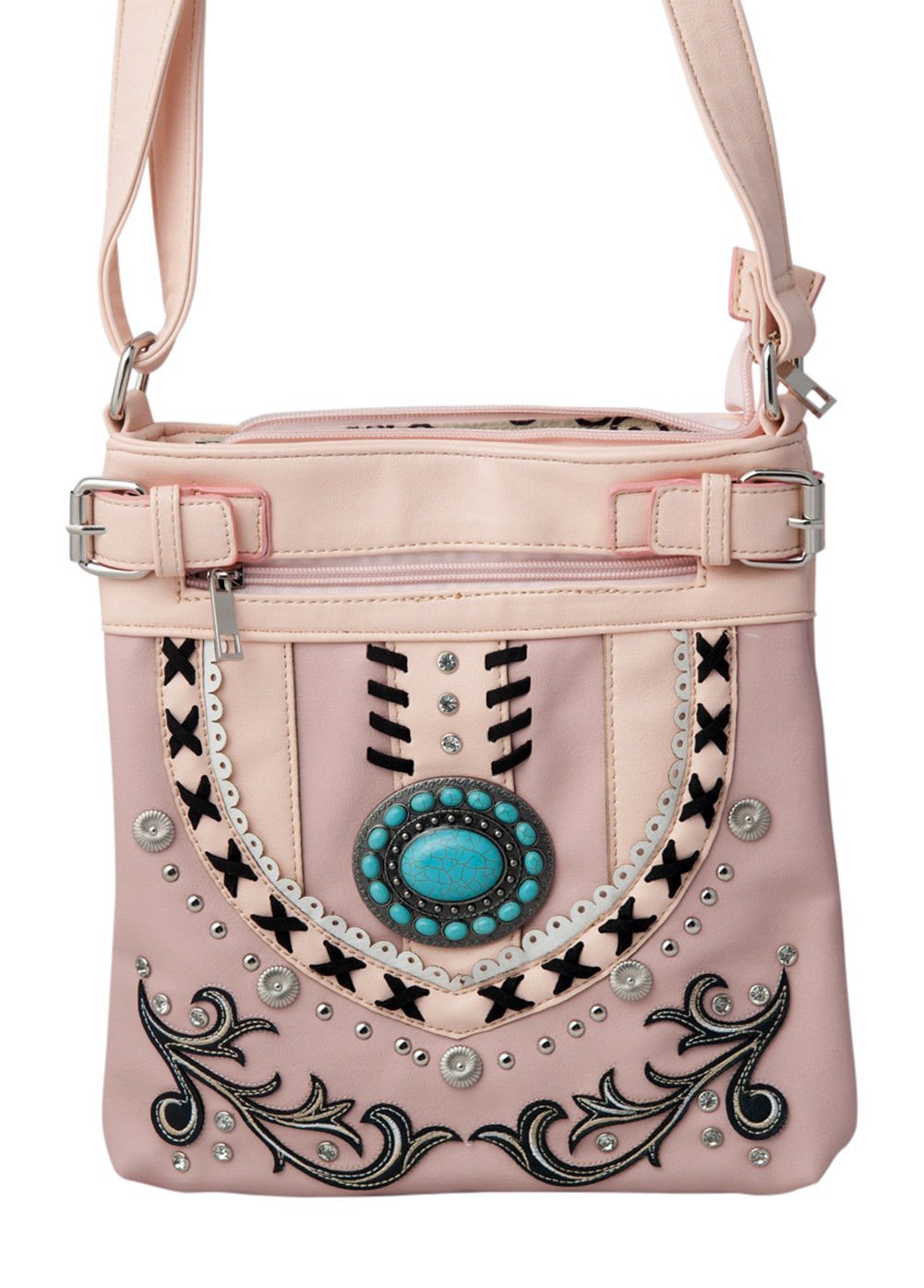 Western Purse Turquoise Concho Concealed Carry Crossbody Shoulder Bag ...